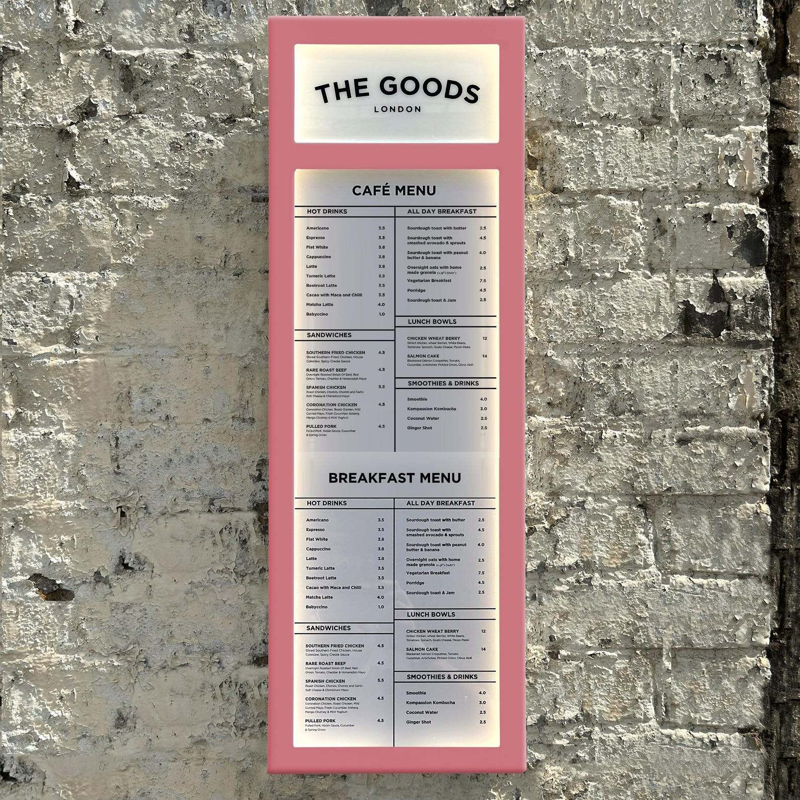 The Streatham' - Branded Exterior Menu Box - Any RAL Colour! (2x A4 ...