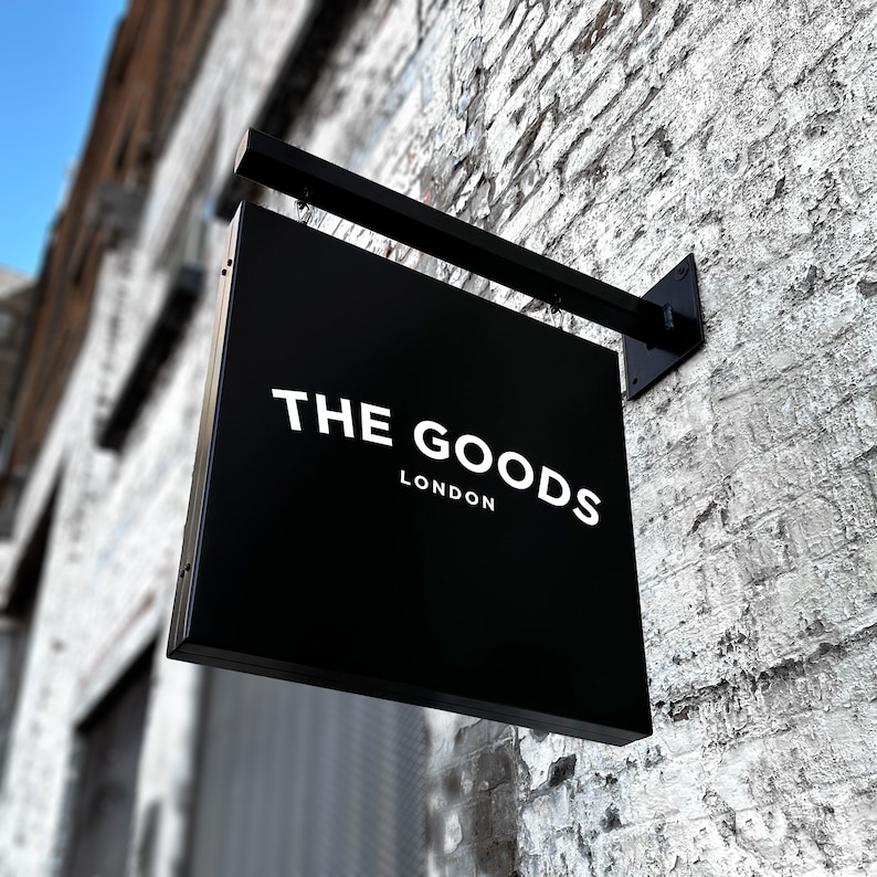 The Bank - Outdoor Metal Box Hanging Swing Sign - Etsy