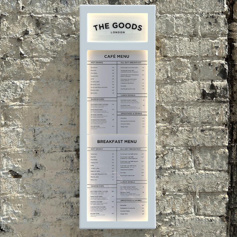 The Streatham' - Branded Exterior Menu Box - Any RAL Colour! (2x A4 ...