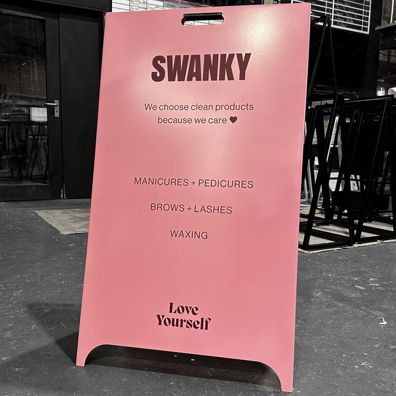 The Fitzrovia - Pink (RAL 3015 Light Pink) Metal Pavement Sign - Etsy