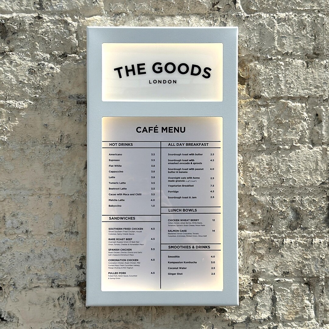 The Streatham - Branded White Exterior Menu Boxes (A4, A3 Portrait ...