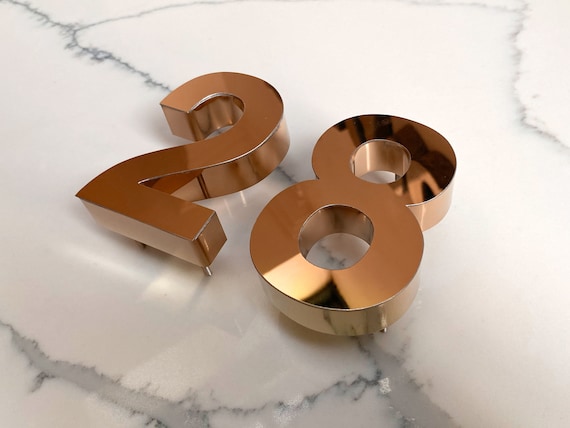 Gold Mailbox Numbers