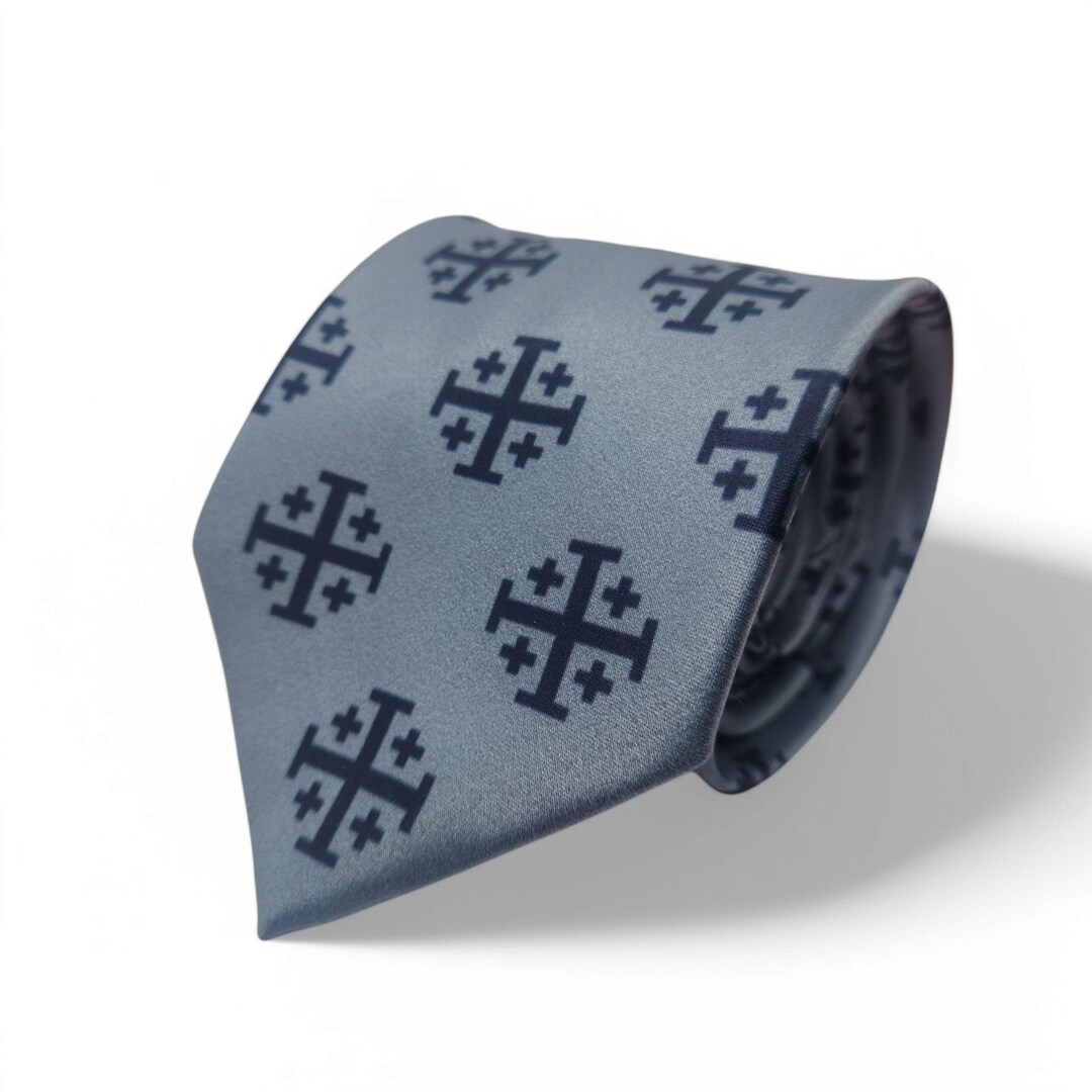 Blue Jerusalem Cross Necktie - Etsy