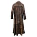 Vintage Brown Distressed Comic Long Coat Real Sheepskin Leather ...