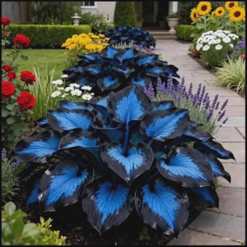 Blue and Black Hostas - Etsy