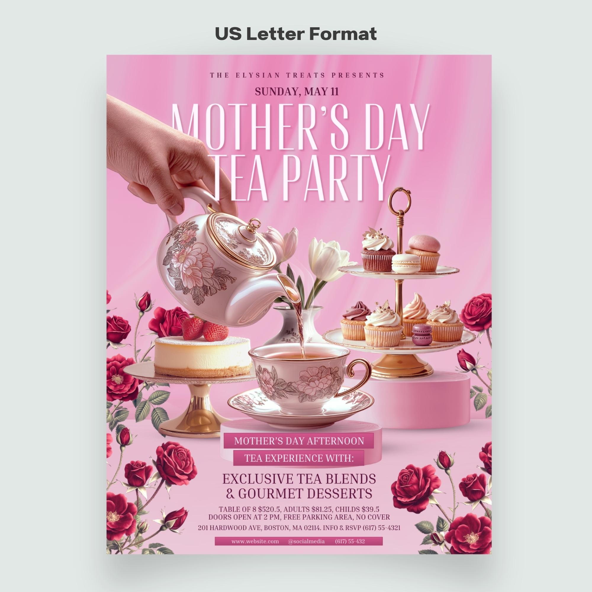 Mother’s Day Tea Party Flyer Template | Tea Party Flyer Template Canva ...