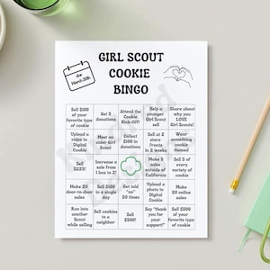 Girl Scout Cookie Selling Bingo Card - Etsy
