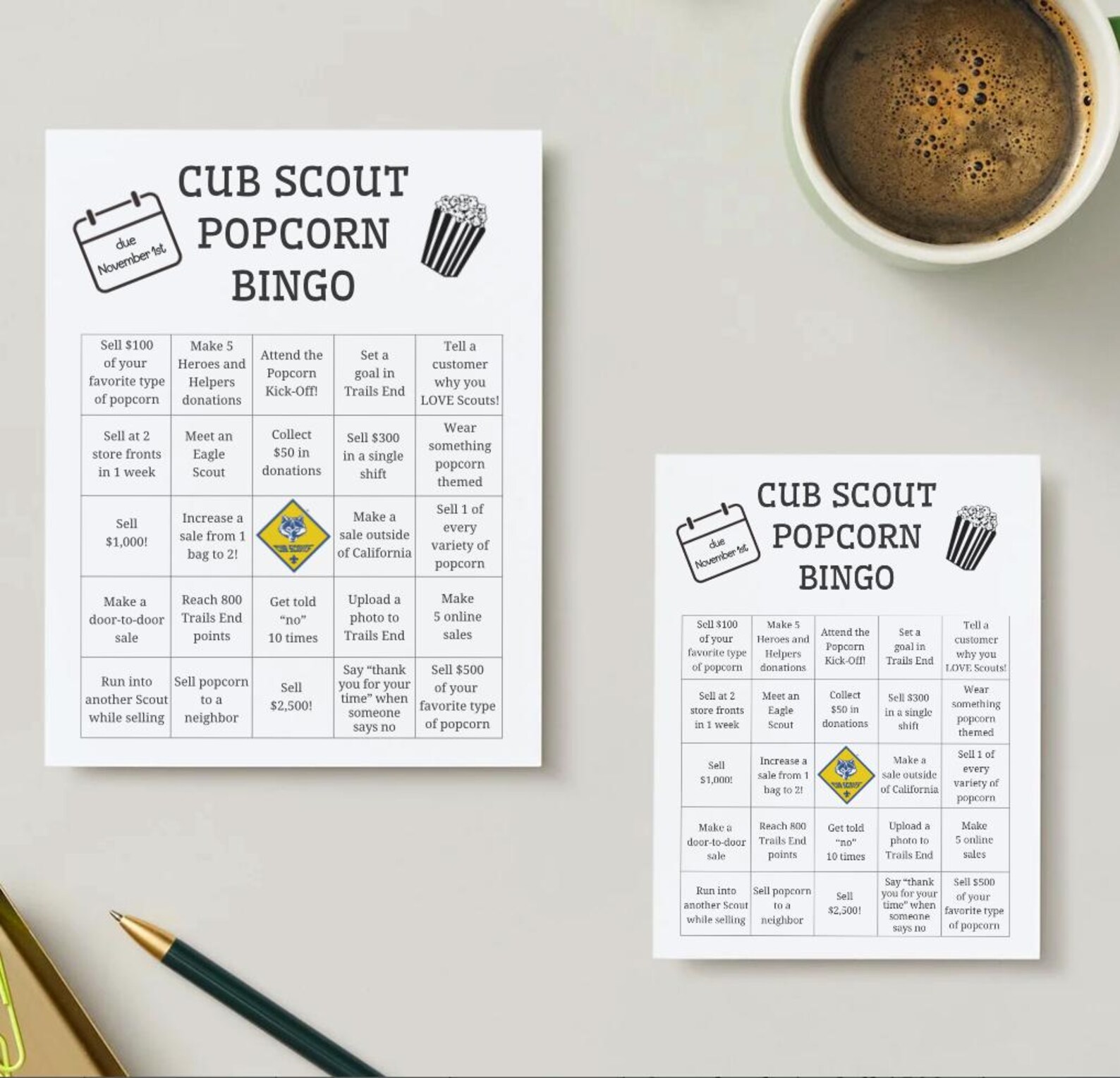 Cub Scout Popcorn Selling Bingo - Etsy