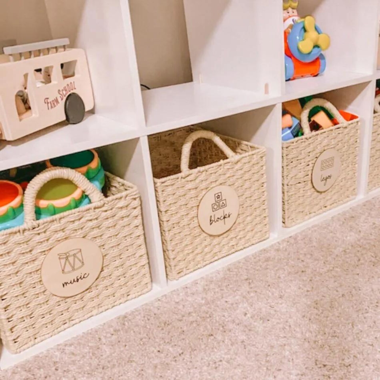 Personalized Wooden Toy Labels | Toy Storage | Toy Organization for ...