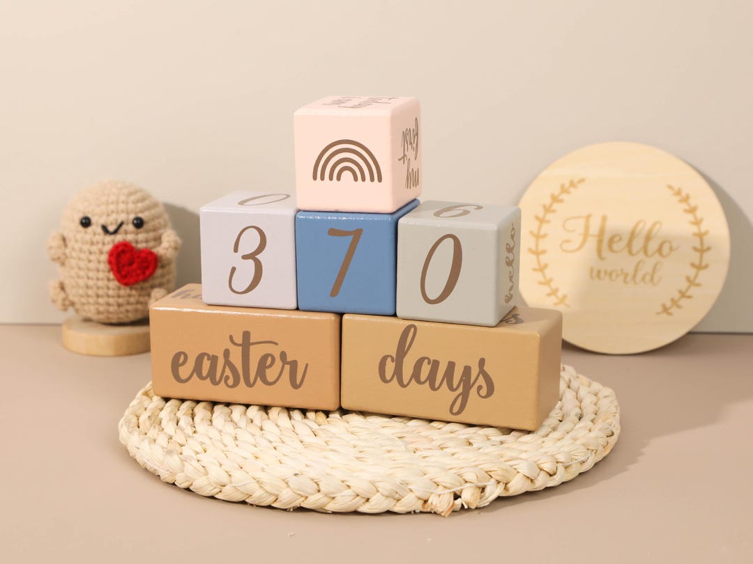 Wooden Milestone Blocks • Modern Wood Number Blocks for Milestones and ...