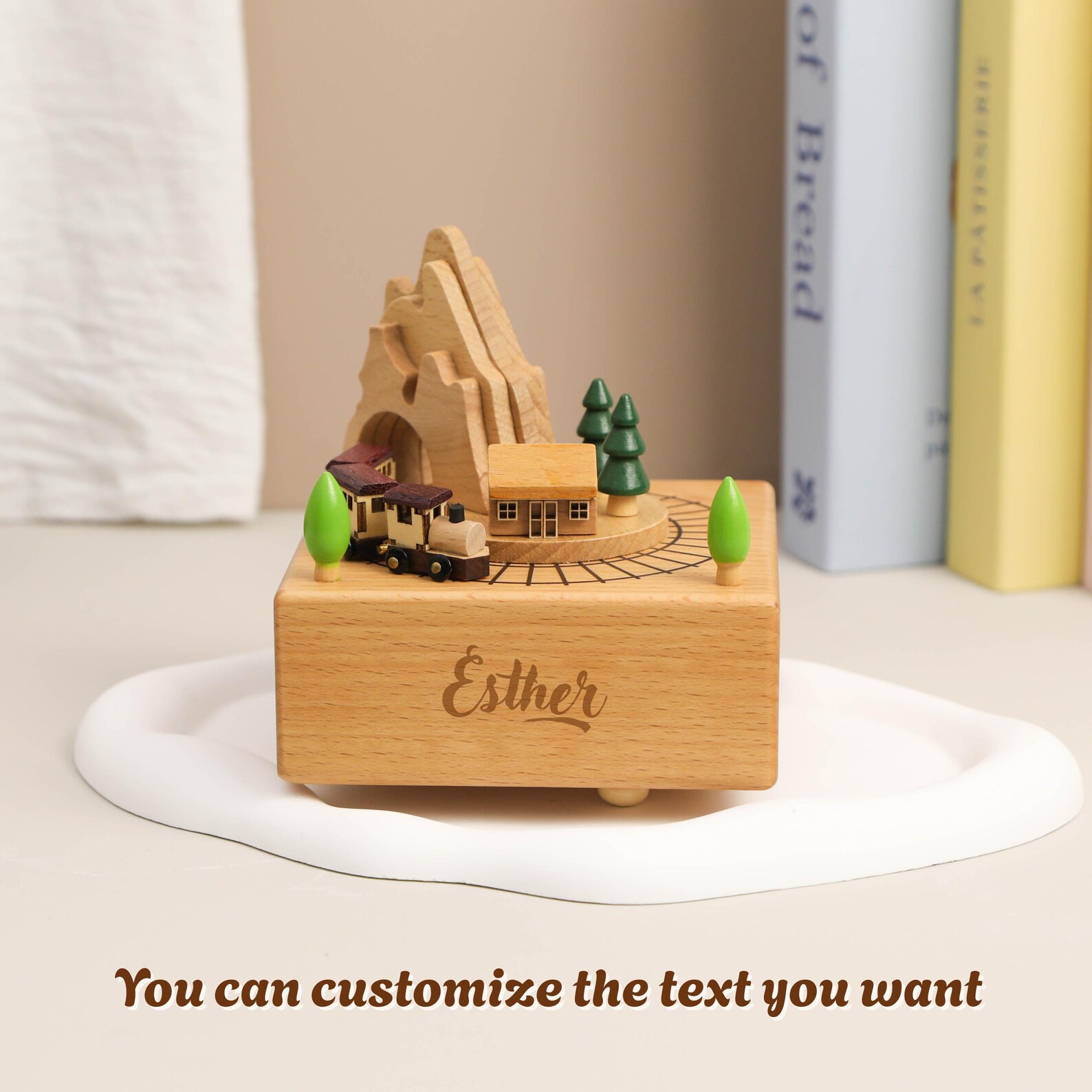 Custom Wooden Train Music Box, Handmade Birthday Gift, Personalized 1st ...