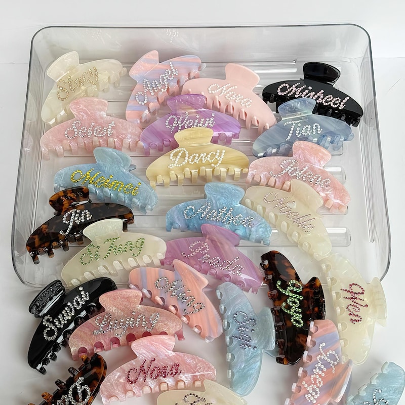 Name Hair Claw Clip Set - Etsy
