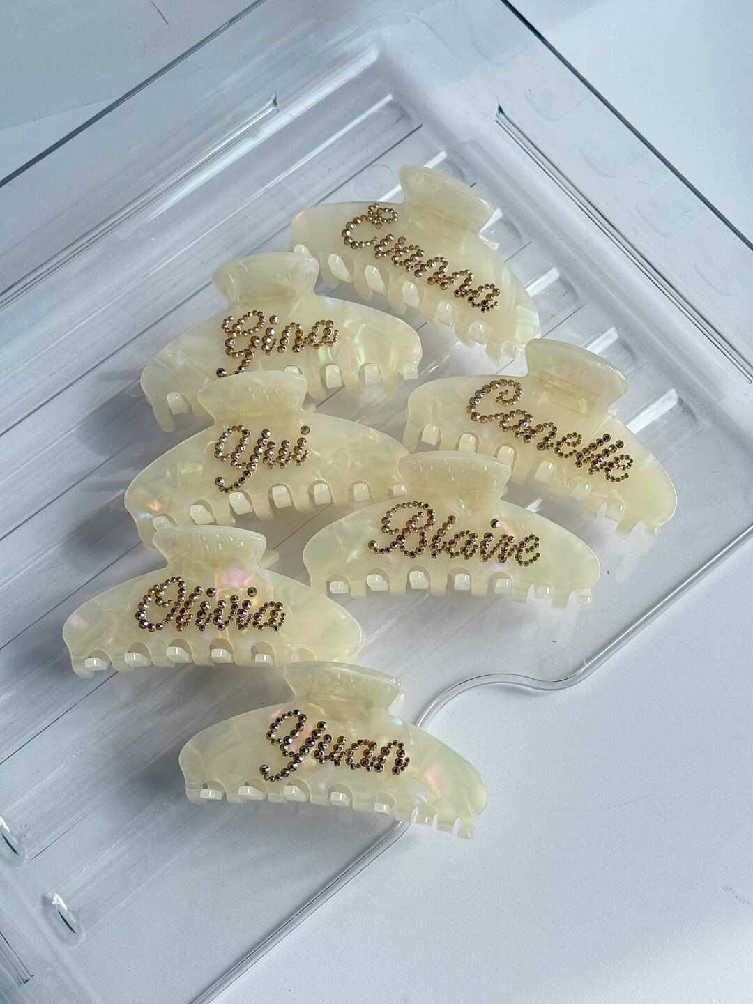 Custom Rhinestone Name Hair Claw Clip: Personalized Hair Accessory - Etsy