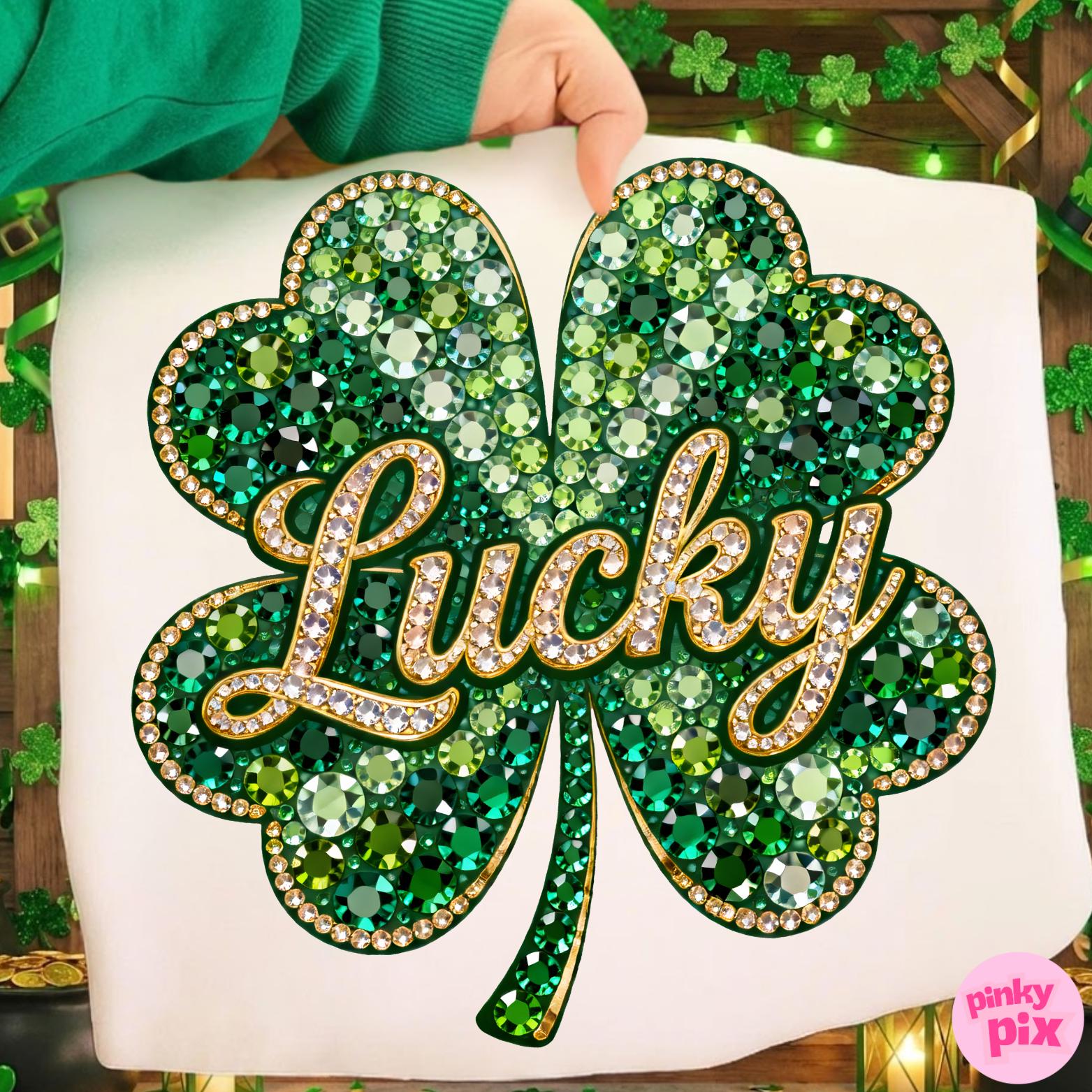 Rhinestone Lucky Shamrock PNG: St Patricks Day Sparkle Bling Crystal ...