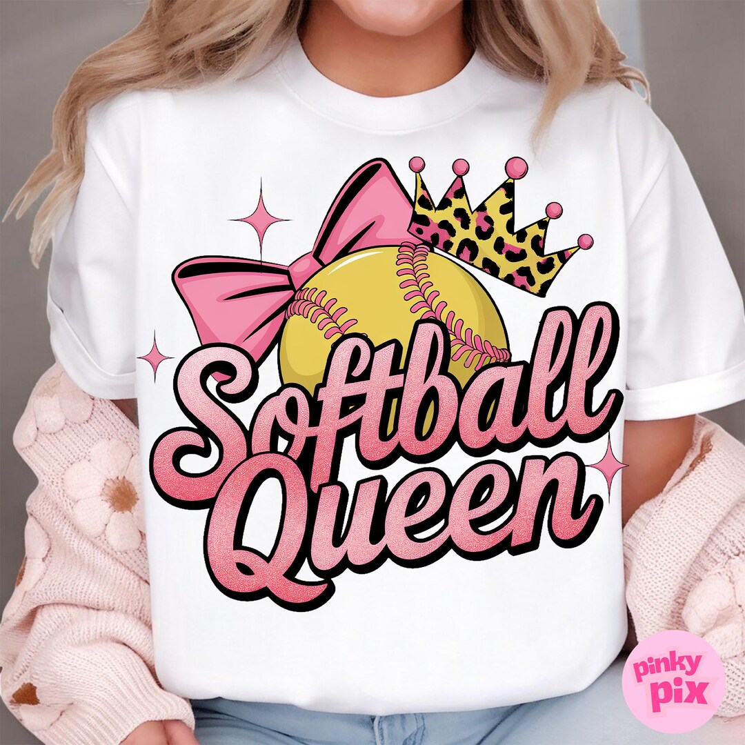 Softball Queen PNG, Leopard Crown Softball Clipart, Glitter Sporty Girl ...