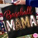 Baseball Mama PNG: Leopard Red White Brushstroke Glitter Sports ...