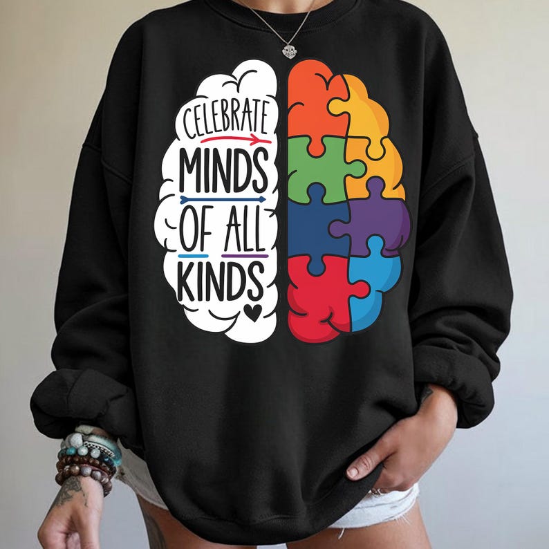 Celebrate Minds of All Kinds PNG | Autism Awareness Puzzle Brain ...