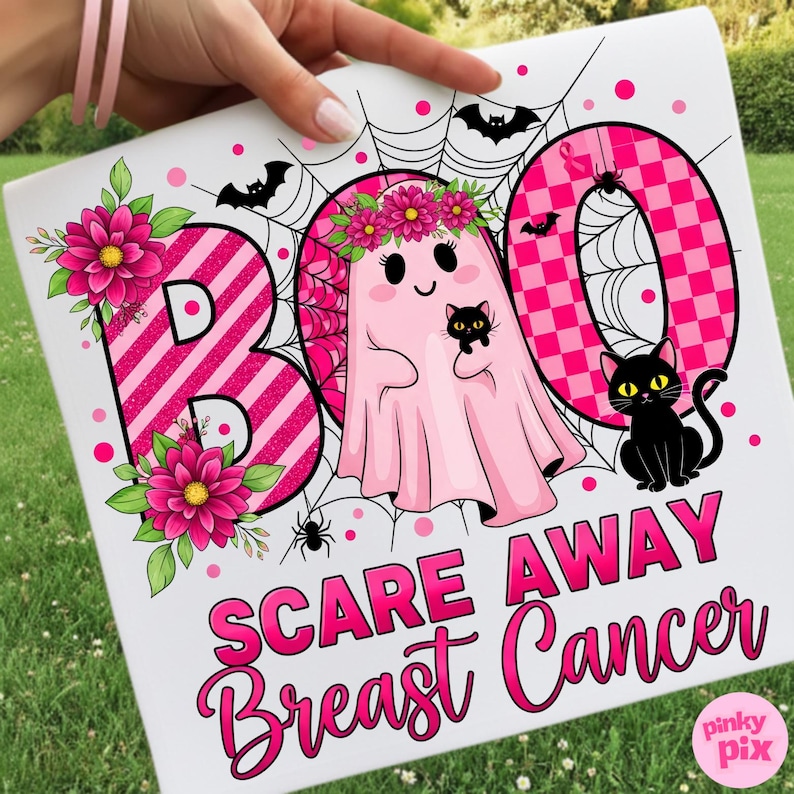 Boo Scare Away Breast Cancer Png, Breast Cancer Awareness Halloween ...