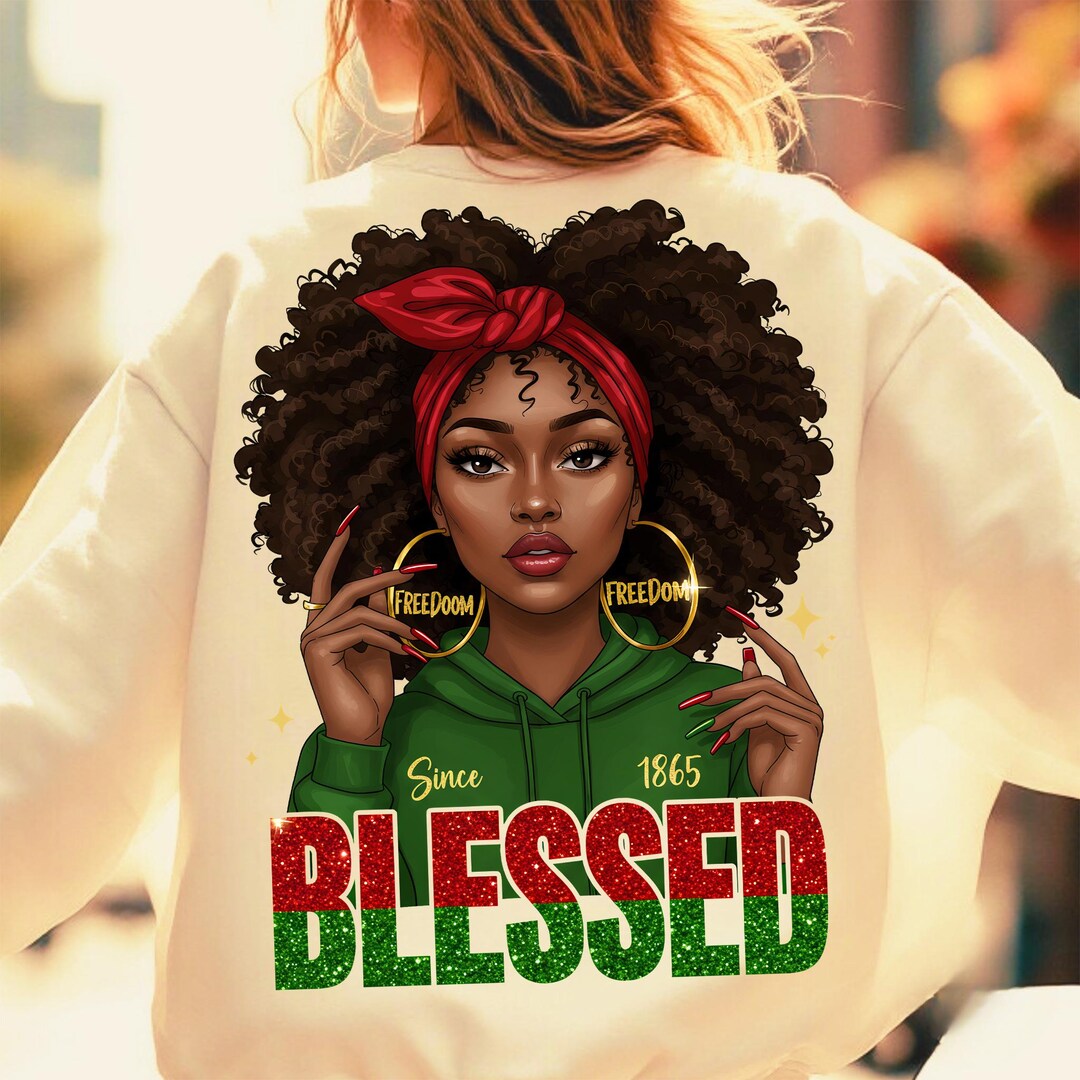 Juneteenth Blessed Since 1865 PNG, Freedom Black Woman Shirt Design ...