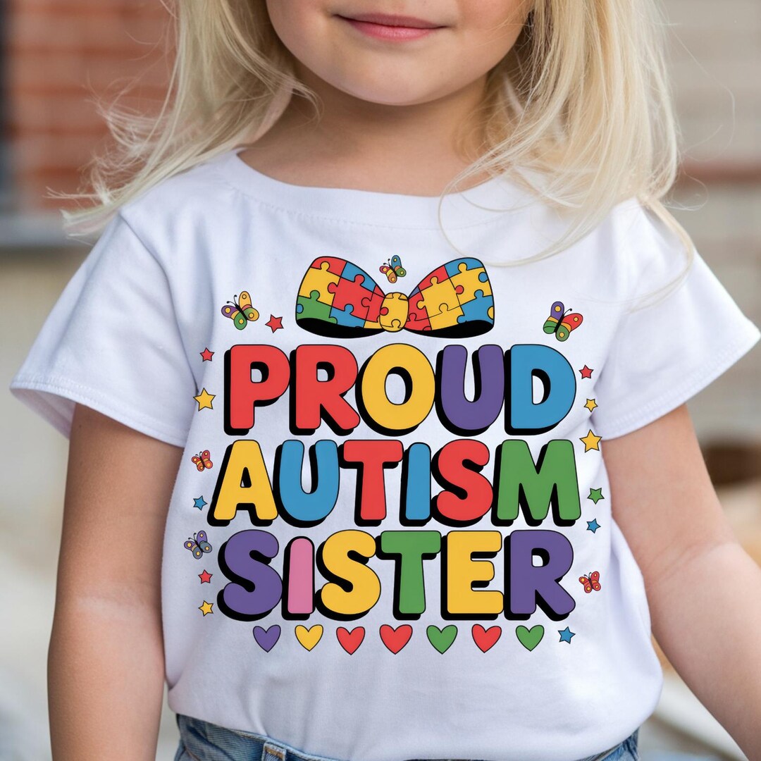 Proud Autism Sister PNG – Colorful Autism Awareness Clipart for ...