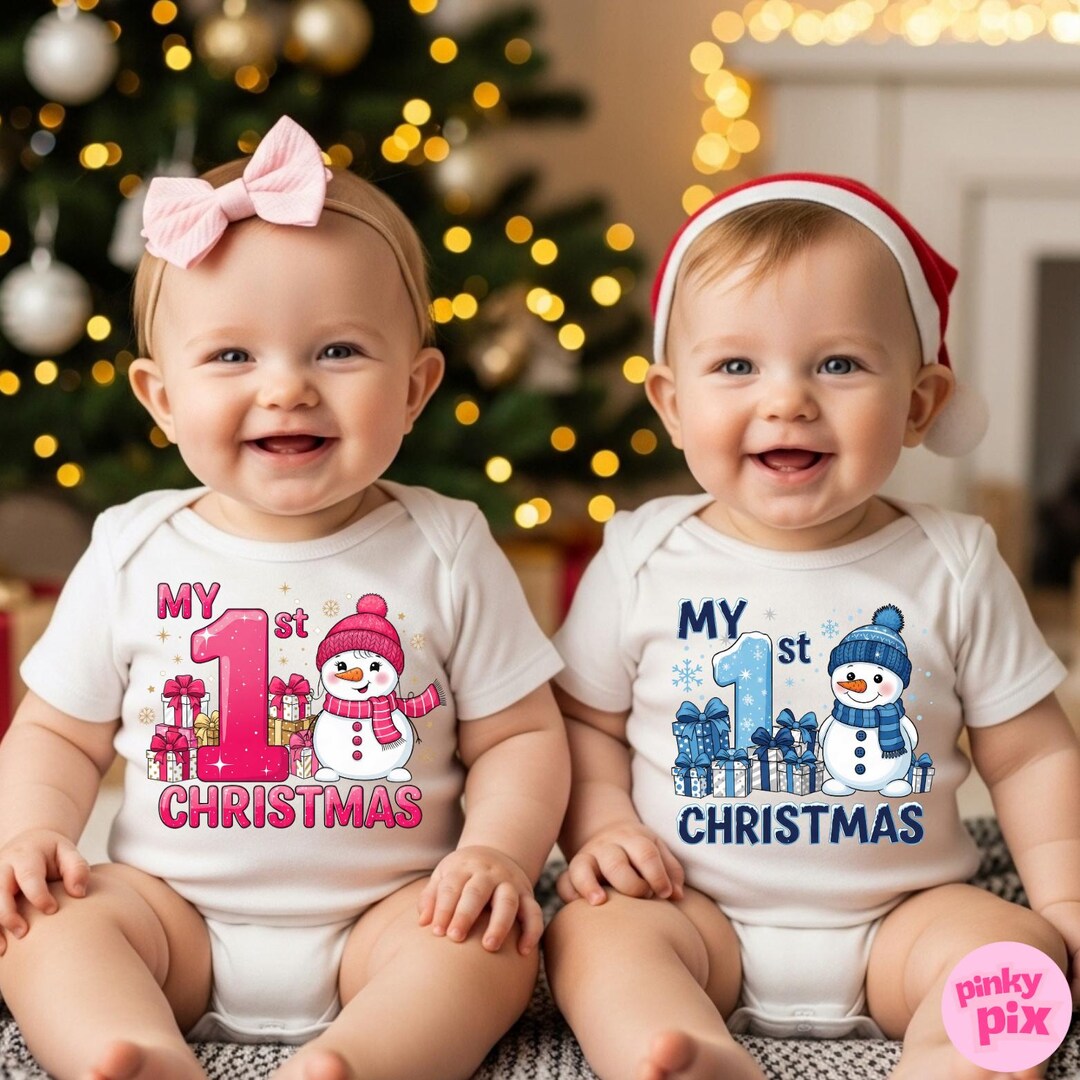 My First Christmas Bundle PNG: Matching Baby Boy Girl Xmas Snowman ...