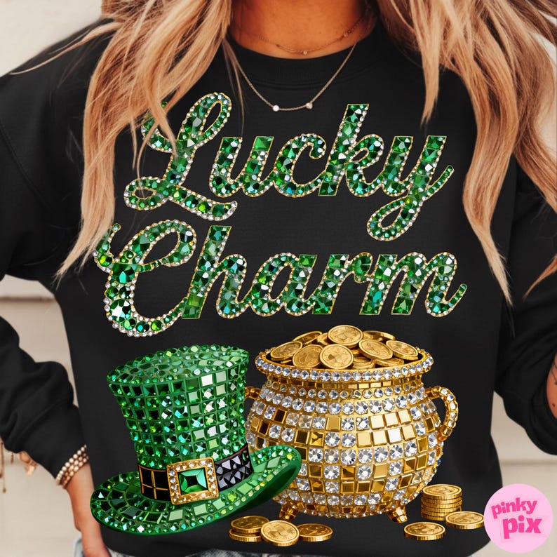 Lucky Charm PNG: St Patrick's Day Rhinestone Pot of Gold Leprechaun Hat ...