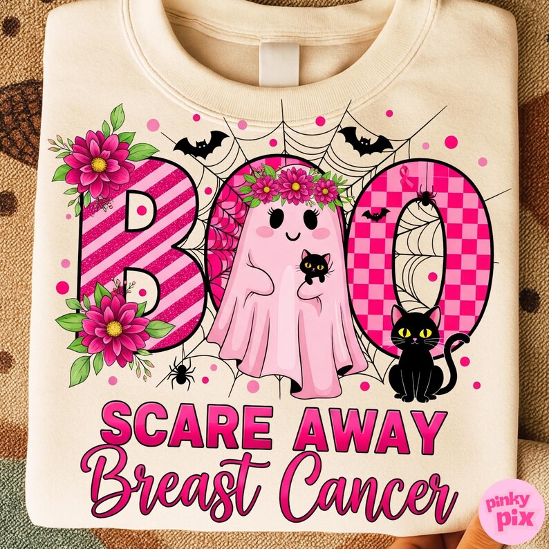 Boo Scare Away Breast Cancer Png, Breast Cancer Awareness Halloween ...