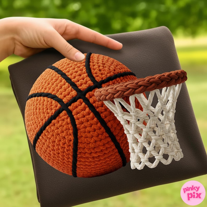 Faux Yarn Basketball Game Day PNG Bundle: Retro Crochet Sports ...