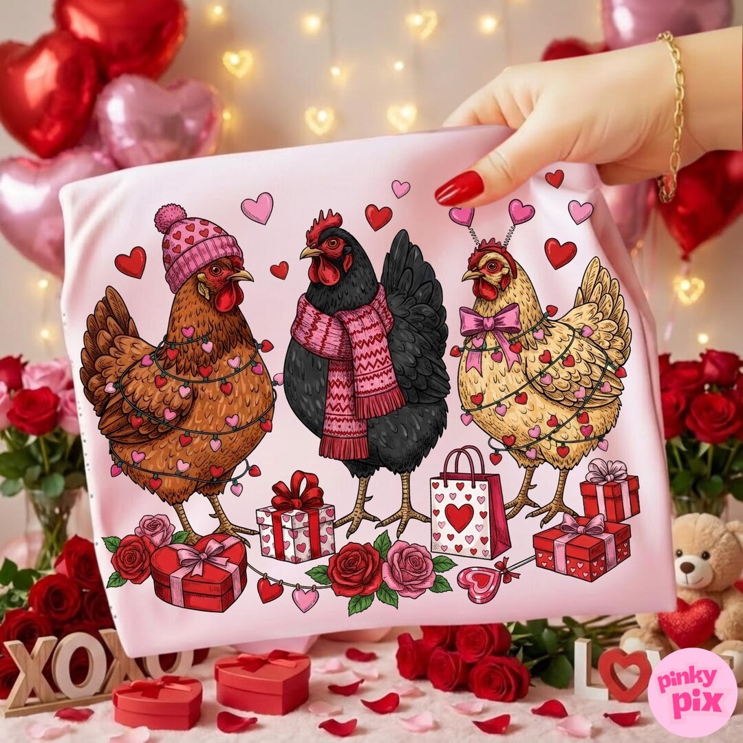 Valentine Chicken PNG, Chickens Lover Girly Farm Animal Vday ...