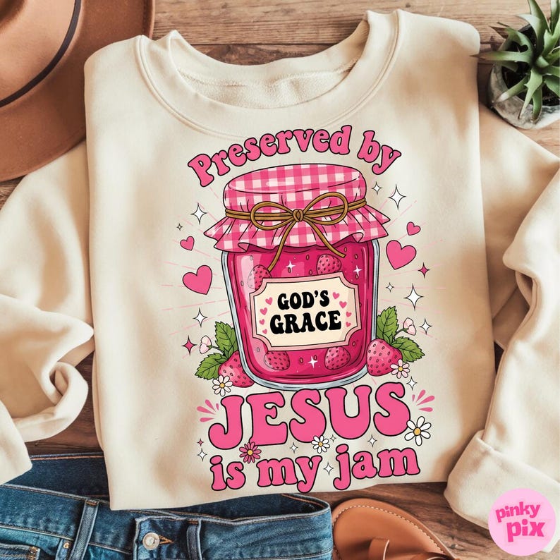Preserved by God’s Grace Png, Jesus is My Jam Strawberry Jar ...