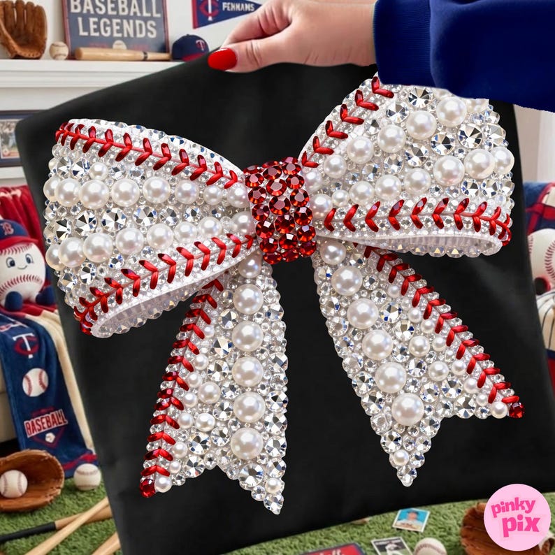 Baseball Bow PNG: Rhinestone Sparkle Bling Crystal Mosaic Jewel Diamond ...