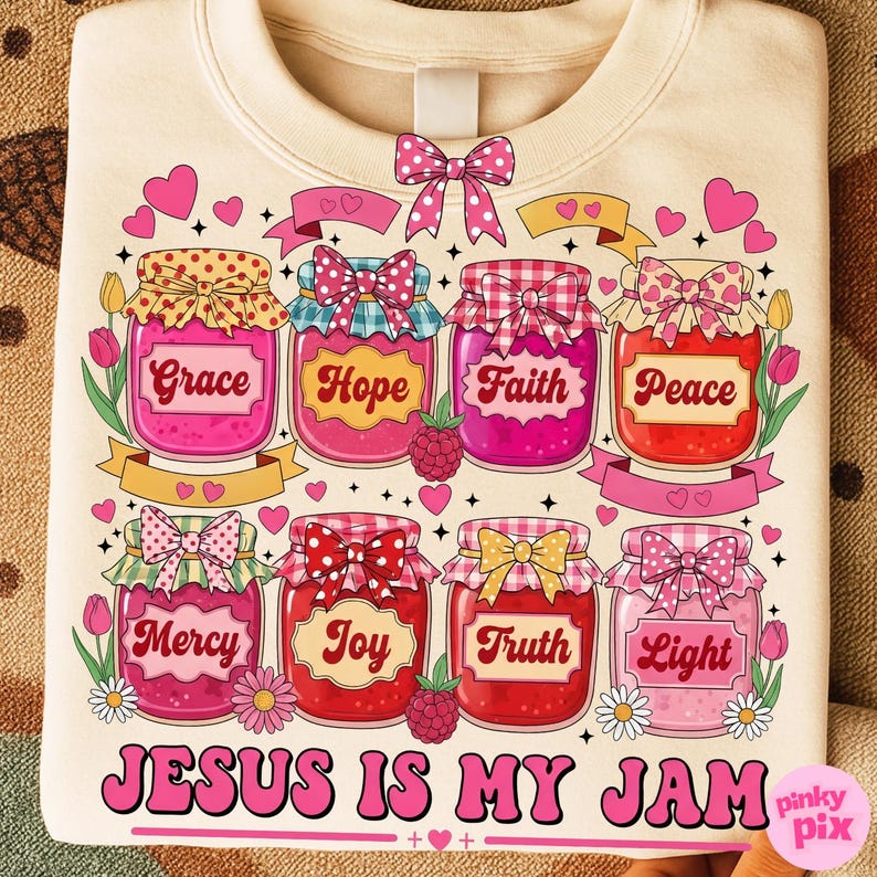 Jesus is My Jam Png, Floral Faith Hope Love Png, Coquette Pink ...