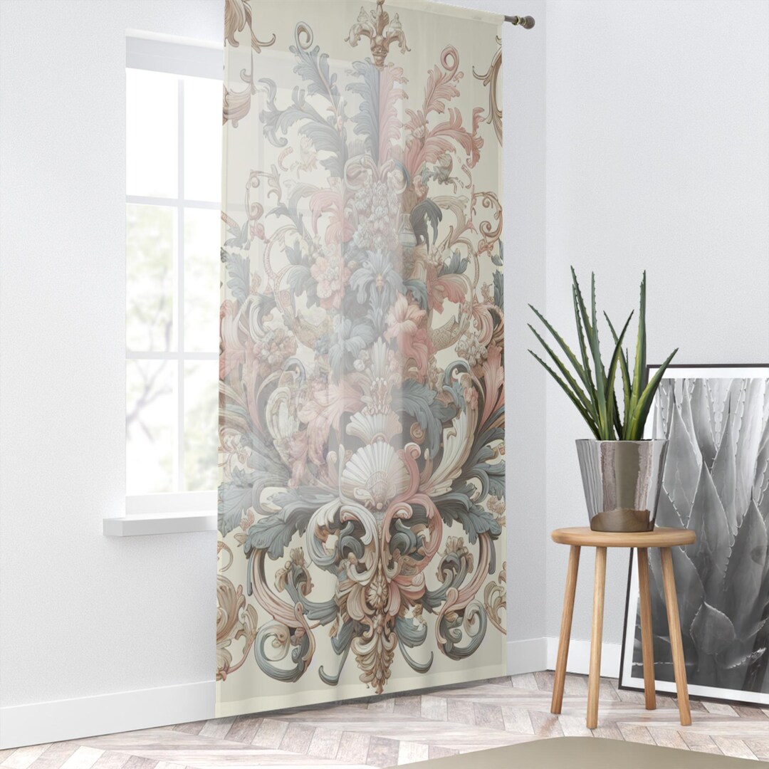 Rococo Window Curtain, Elegant Home Decor Drapery for Living Room ...