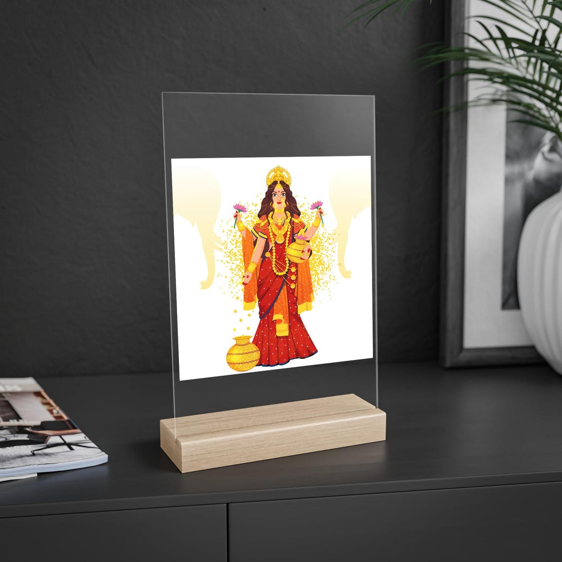 Goddess Lakshmi Acrylic Sign: Diwali Festive Decor, Hindu Gift - Etsy