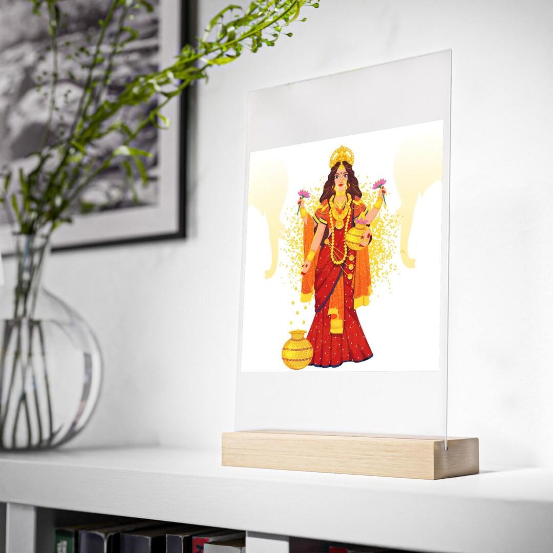 Goddess Lakshmi Acrylic Sign: Diwali Festive Decor, Hindu Gift - Etsy
