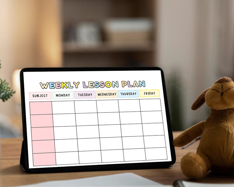 Editable Weekly Lesson Plan Template, Homeschool Planner (digital ...