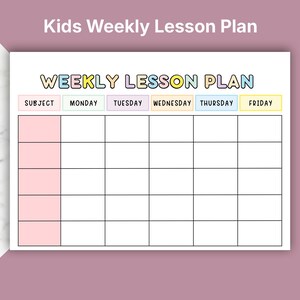 Editable Weekly Lesson Plan Template, Homeschool Planner (digital ...