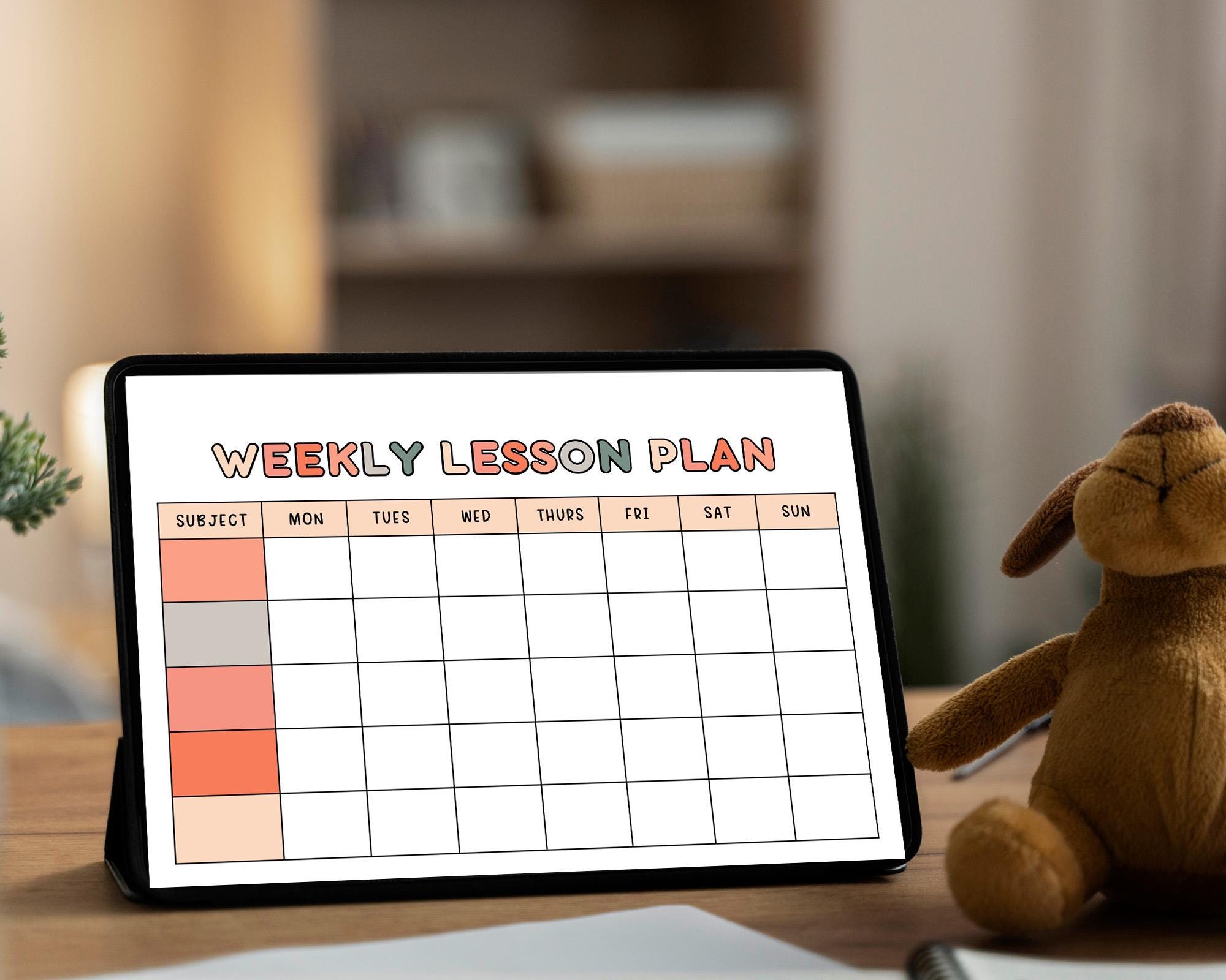 Editable Weekly Lesson Planner: Homeschool & Teacher Printable (canva ...