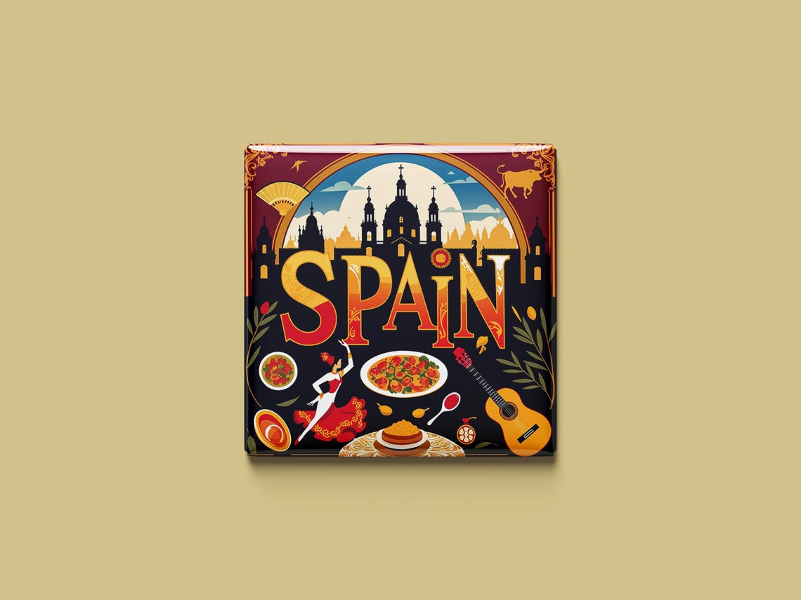 Spain Magnet | 9 Designs to Choose From | Handmade Souvenir | Spain Map ...
