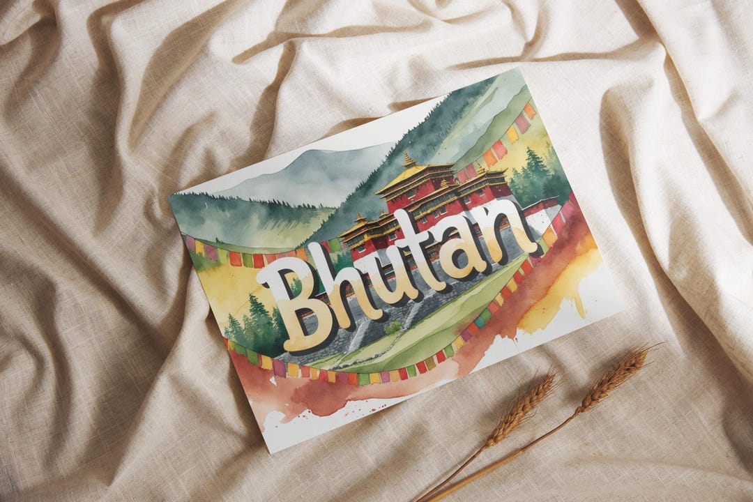 Bhutan Postcard, Tiger's Nest Monastery & Himalayas, Travel Souvenir ...