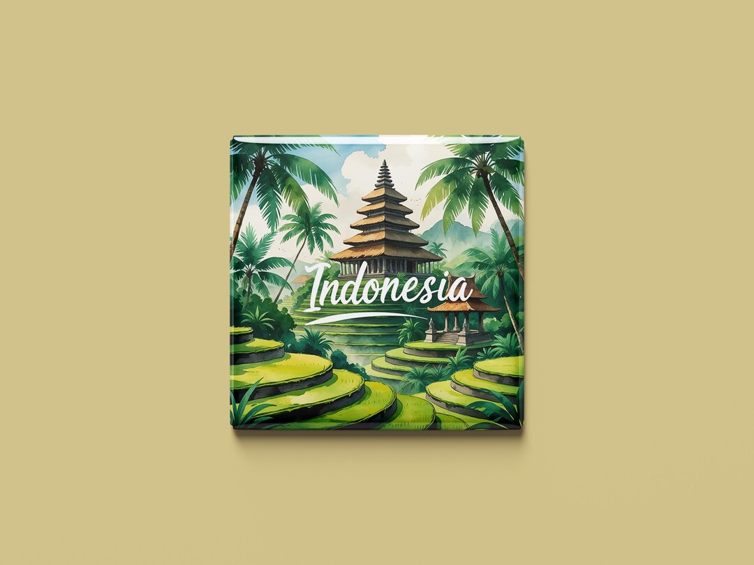 Indonesia Magnet | 5 Designs to Choose From | Handmade Souvenir | Rice ...