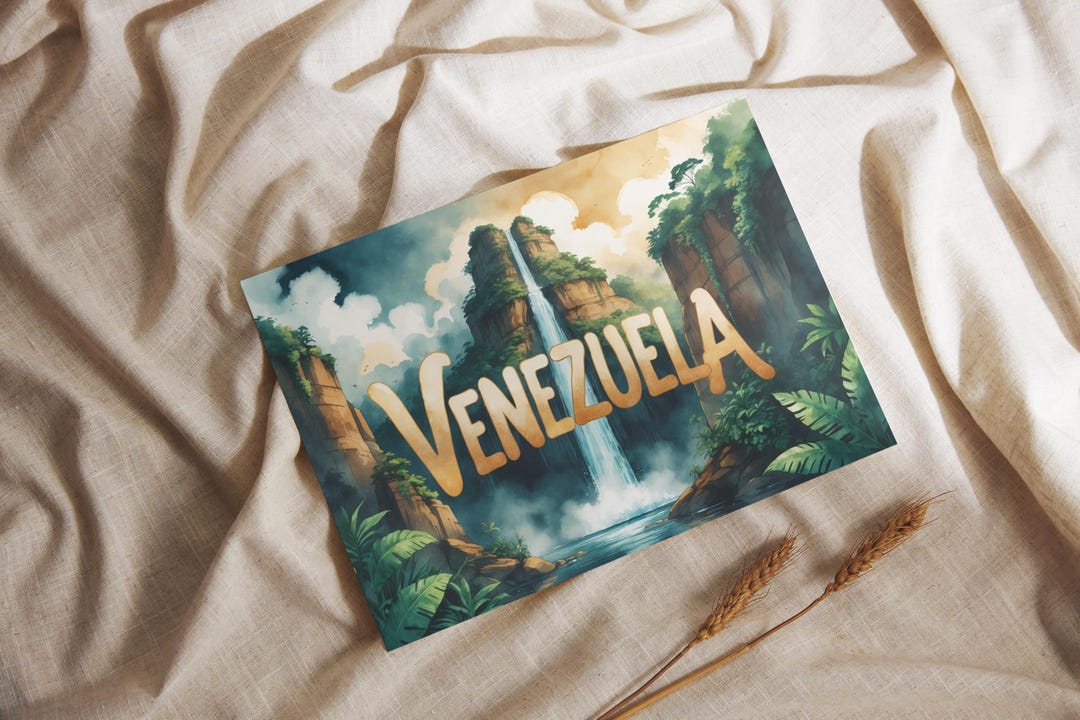 Venezuela Postcard, Angel Falls Souvenir, Tepui Landscape, South ...