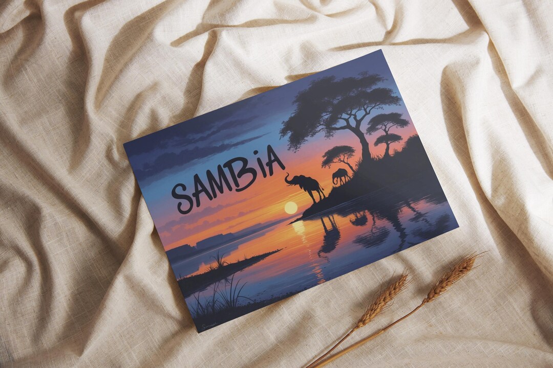 Zambia Postcard (single) | Victoria Falls | Zambezi River Decor ...