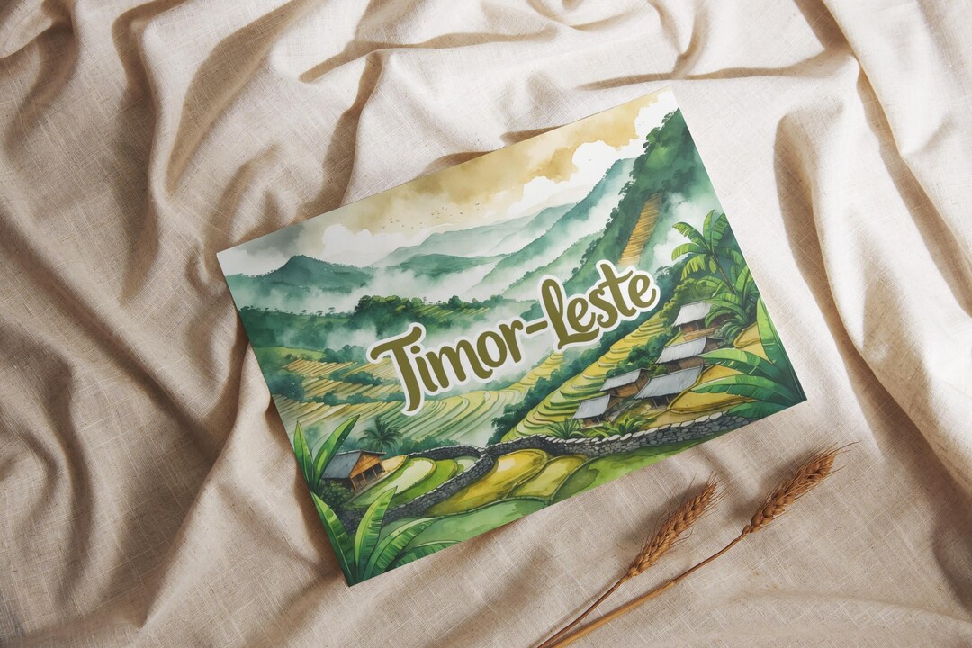 East Timor Postcard, Cristo Rei Dili & Tais Pattern, Travel Souvenir ...