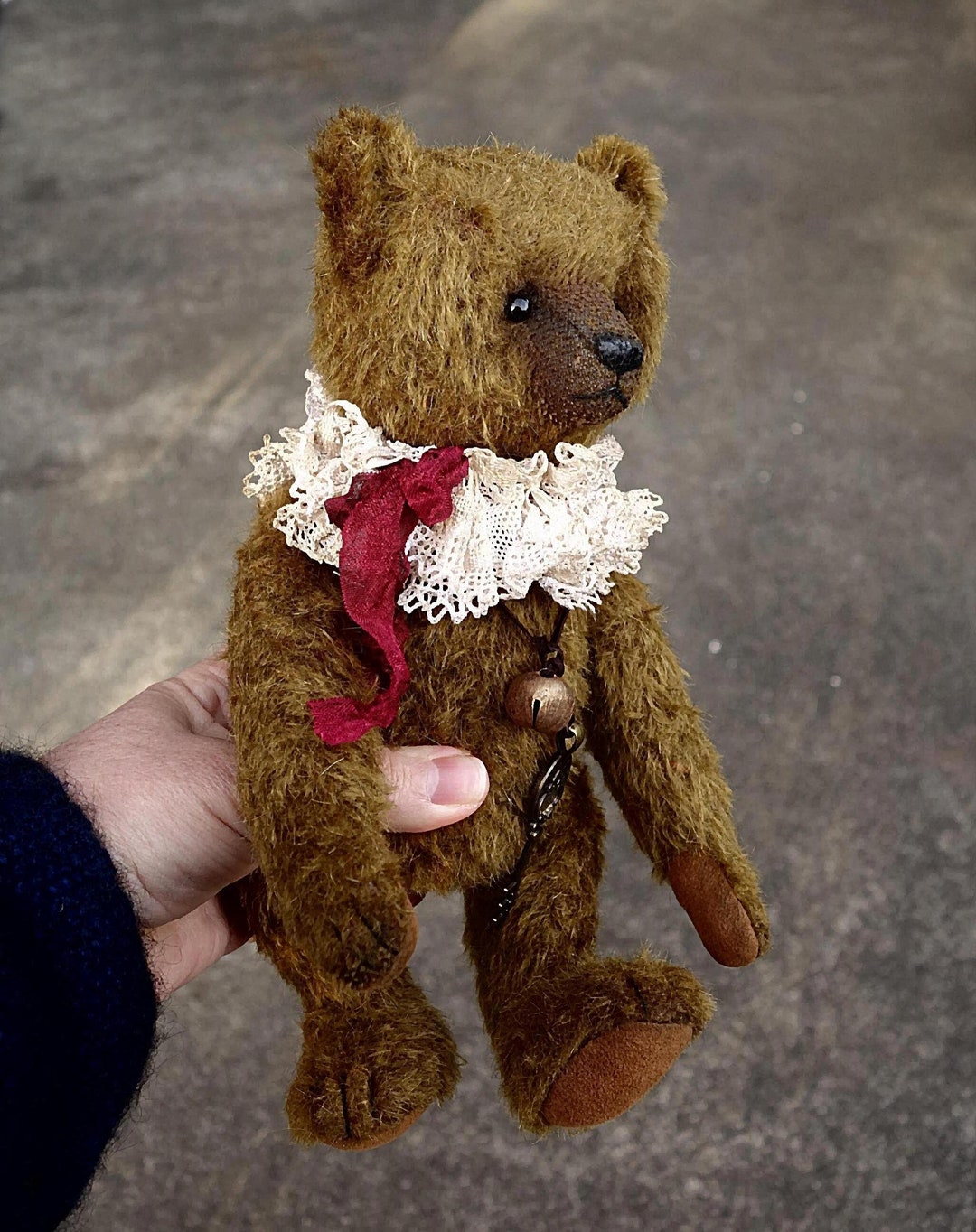 One of A Kind Dark Gold Mohair Teddy Bear Art Doll by Aerlinn Bears - Etsy