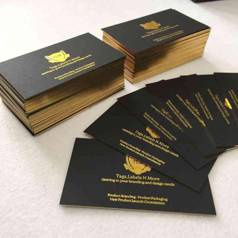 Luxury Gold Foil Business Cards Custom Black Matte Design Premium Foil ...