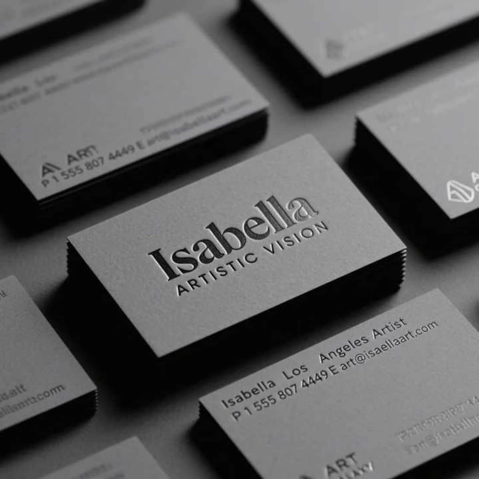 Luxury Silver Foil Business Cards Custom Dark Matte Business Card ...