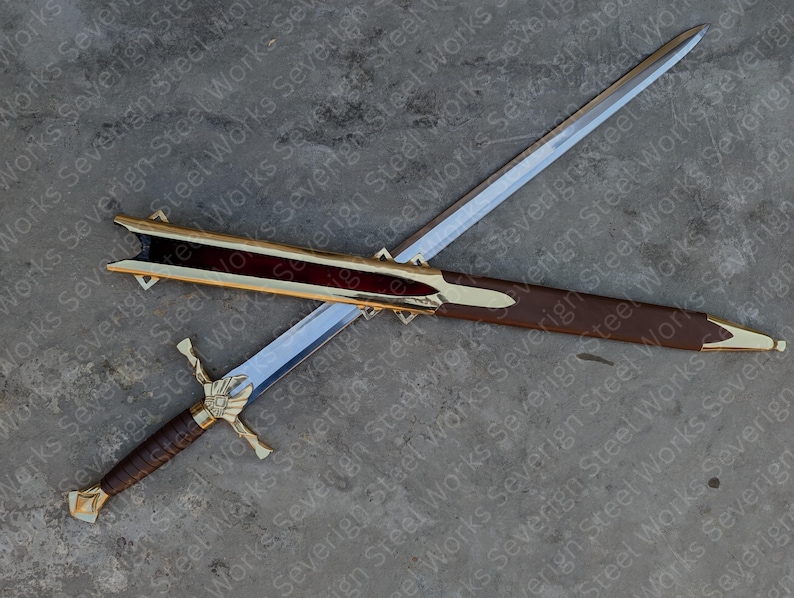 Master Sword Replica: 45" High Carbon Steel Fantasy Sword With Leather ...