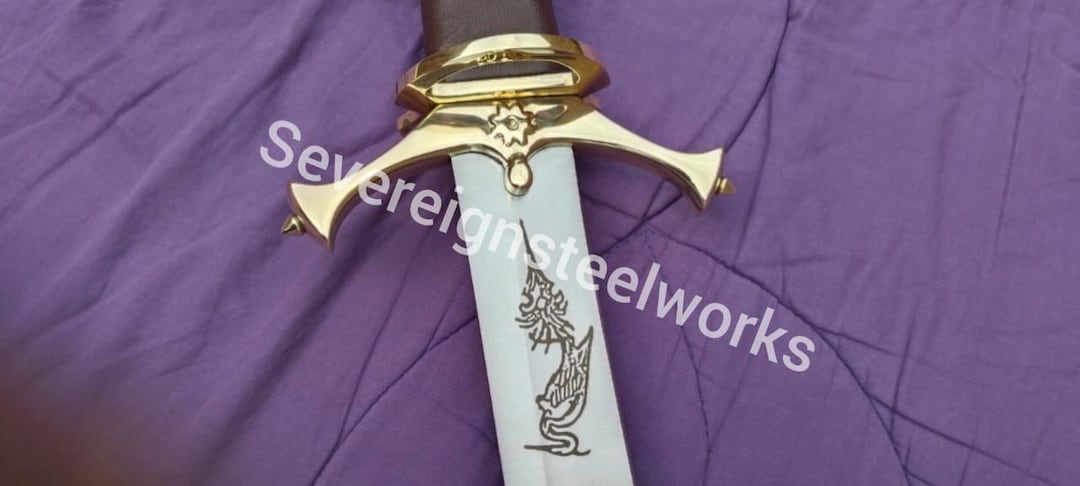 Engraved Wheel of Time Sword – Personalized Viking Medieval Heron Mark ...