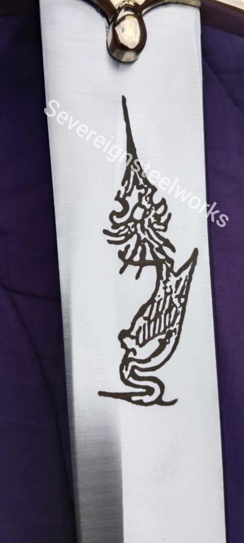 Engraved Wheel of Time Sword – Personalized Viking Medieval Heron Mark ...